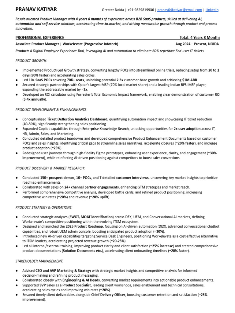 APM - PRANAV KATIYAR Resume | PDF | Artificial Intelligence | Intelligence (AI) & Semantics
