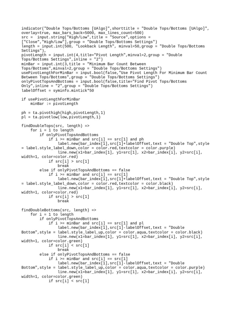 Double Tops-Bottoms | PDF