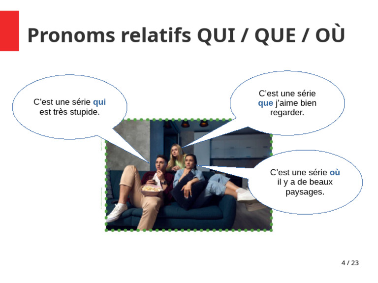 Pronoms relatifs : QUI, QUE, OÙ | PDF