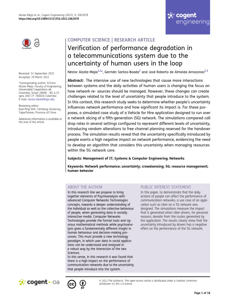Verification of Performance Degradation in A Telec | PDF | Computer ...
