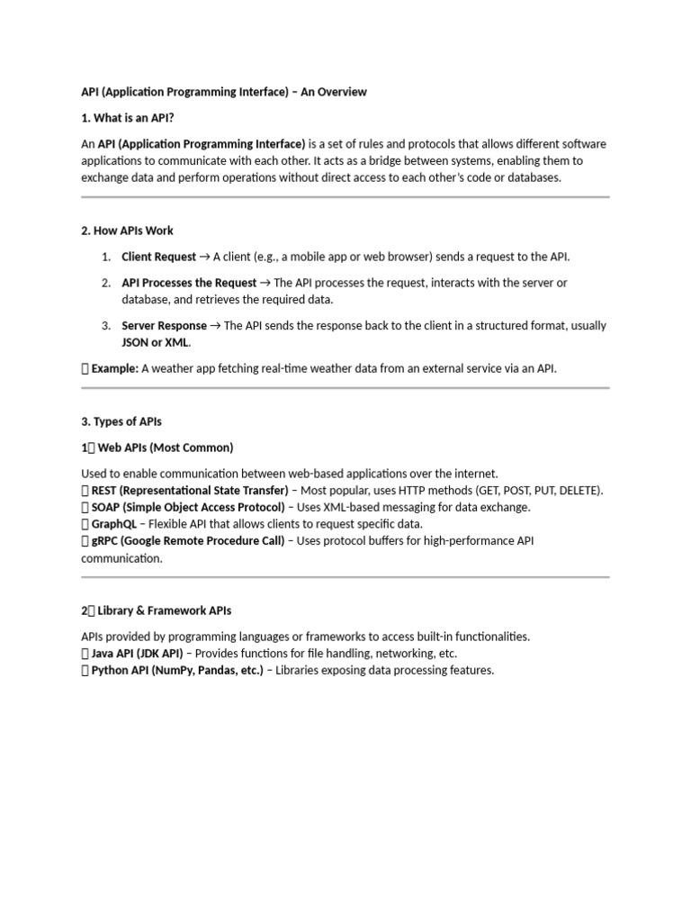 API Overview and Types Explained | PDF