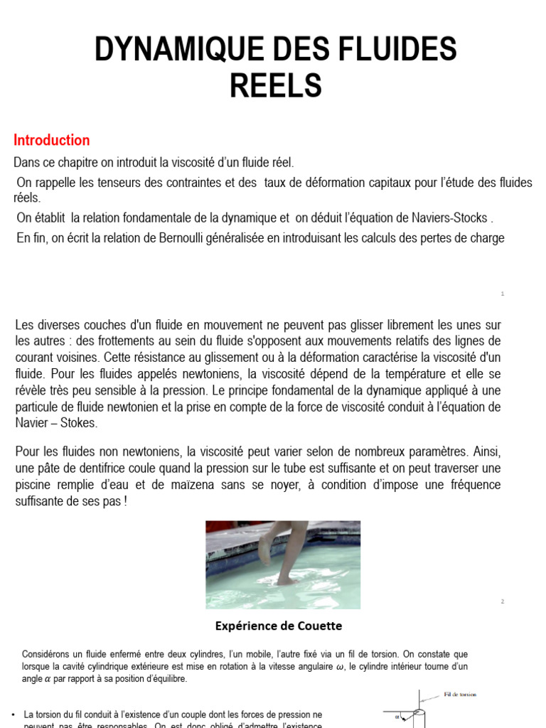 Dynamique des Fluides Réels et Viscosité | PDF | Fluide | Écoulement ...