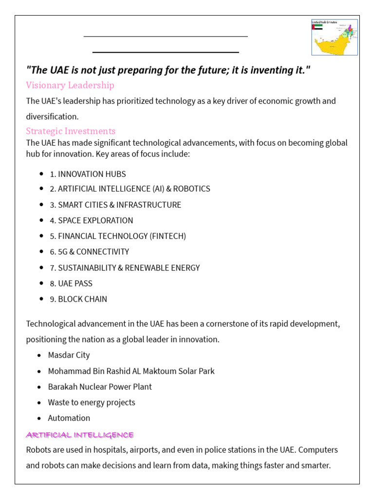 UAE's Technological Advancements Overview | PDF | United Arab Emirates ...