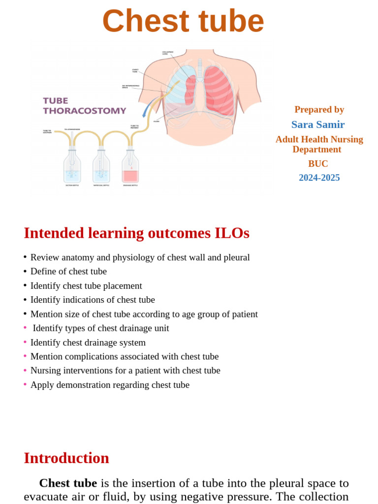 Chest Tube Sara Samir-2 | PDF | Thorax | Lung
