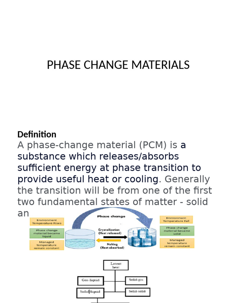 Phase Change Materials Overview | PDF | Heat | Phase (Matter)