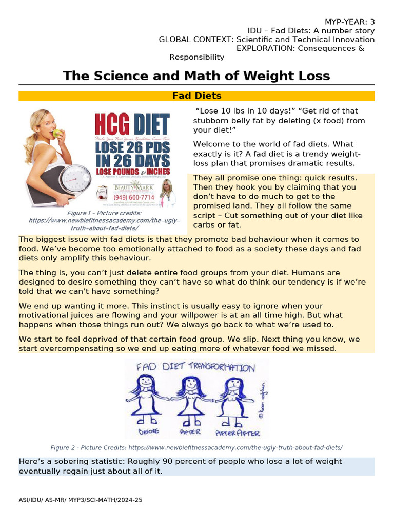 MYP 3 Unit Planner IDU Math & Science 2024-25.docx-EmbeddedFile | PDF | Food Energy | Energy ...