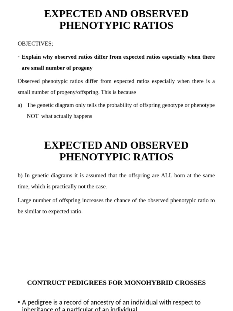 Phenotypic Ratios and Pedigree Analysis | PDF | Dominance (Genetics ...