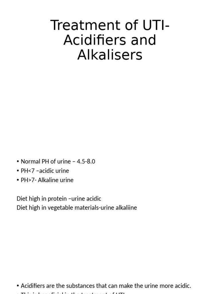 Acidifiers and Alkalisers | PDF | Urine | Medical Specialties