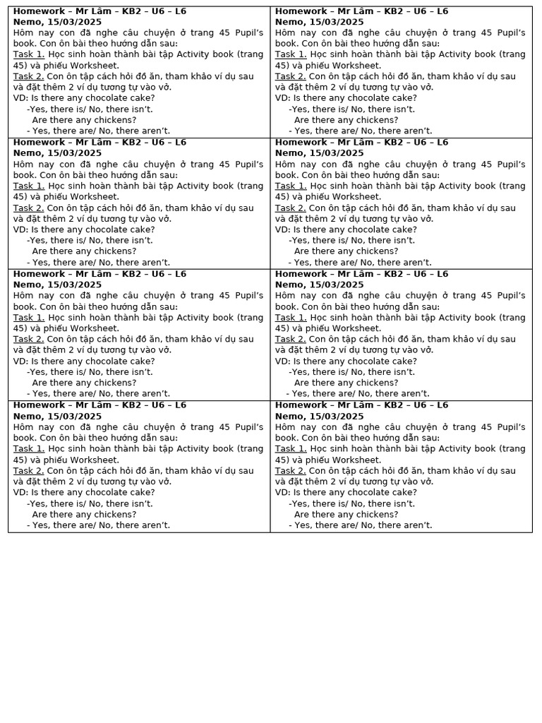 Nemo - KB2 - U6 - L6-HW | PDF