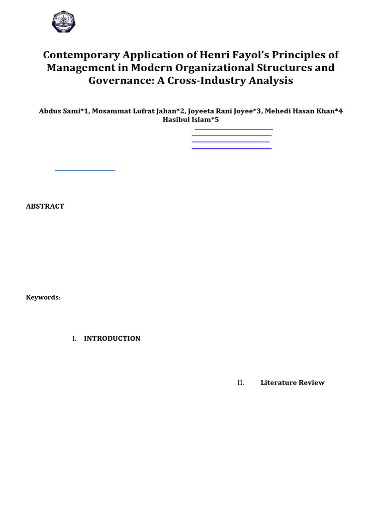 Group 07 - Henry Fayols 14 Principles | PDF