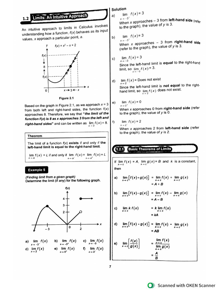 1.2 Limits MAT183 | PDF