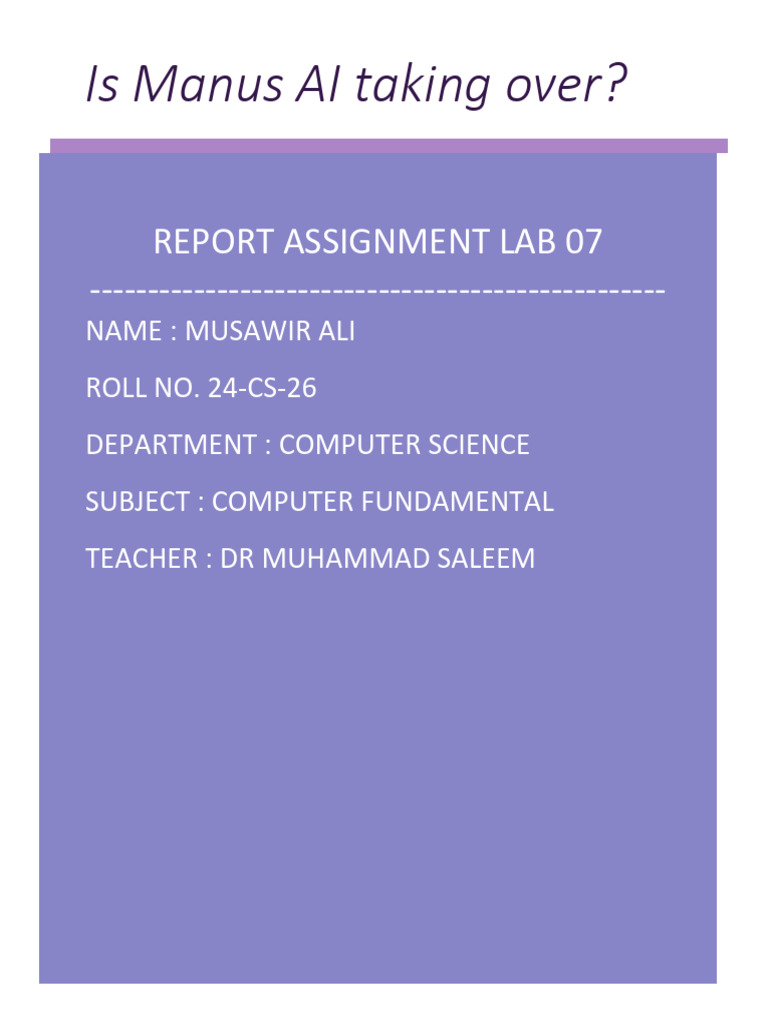 Report Assignment Lab07 Musawir Ali 24-Cs-26 | PDF | Virtual Reality | Artificial Intelligence