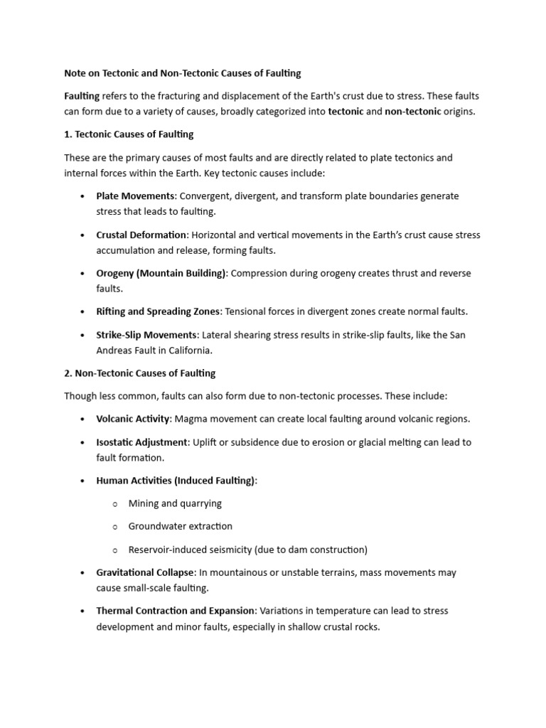 Causes of Faulting Explained | PDF