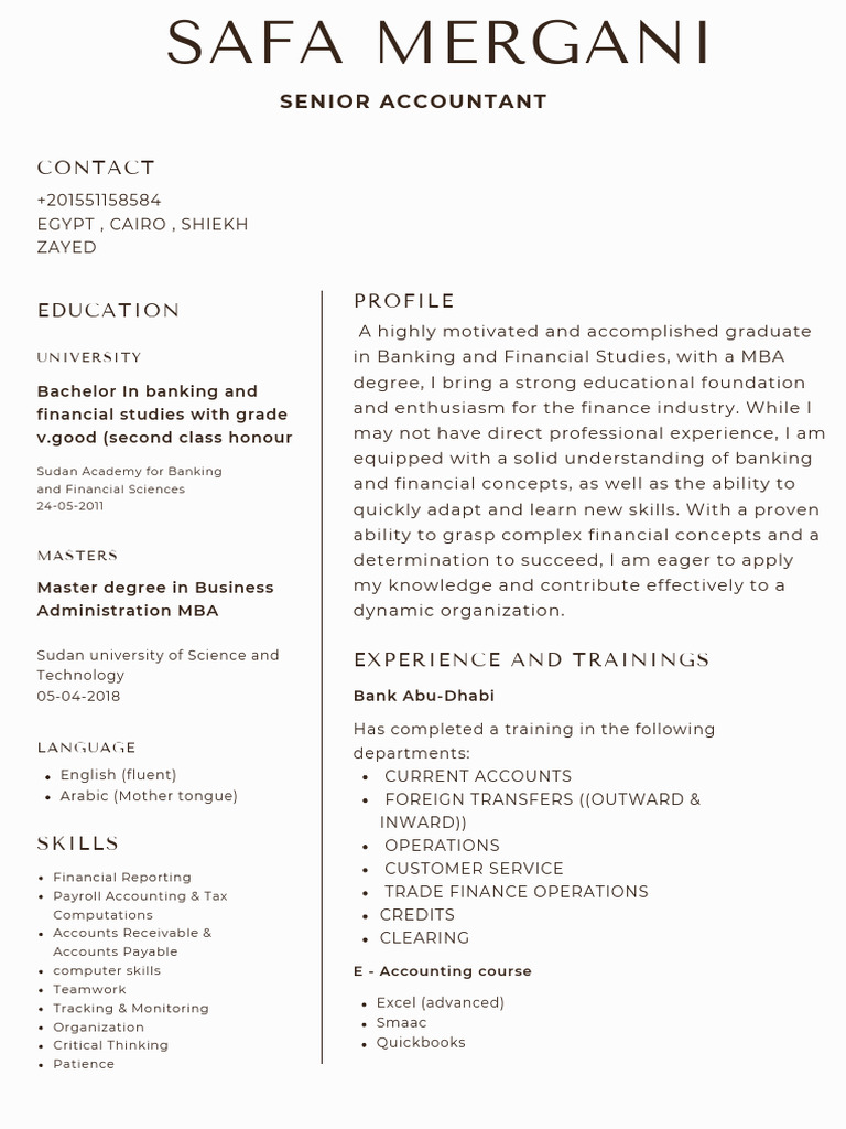 Banking and Finance Graduate Resume | PDF