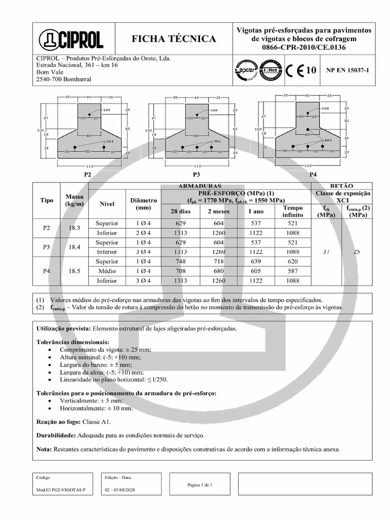 Catálogo - Vigas Pré-Esforçadas - CIPROL | PDF