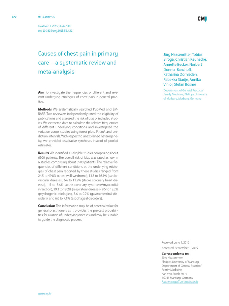 CMJ 56 5 Haasenritter 26526879 | PDF | Medical Diagnosis | Variance