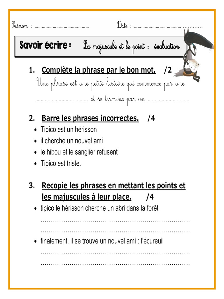 EE - La Phrase - La Majuscule Et Le Point-6 | PDF