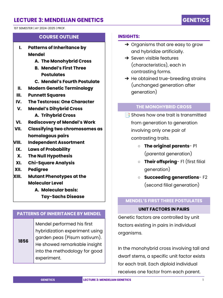 Mendelian Genetics: Patterns of Inheritance | PDF | Genetics ...
