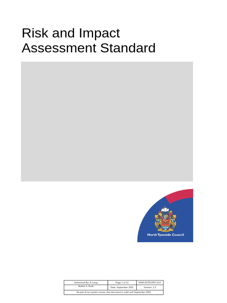 HSW-SSTD-HPC-014 Risk and Impact Assessment Standard | PDF | Risk ...