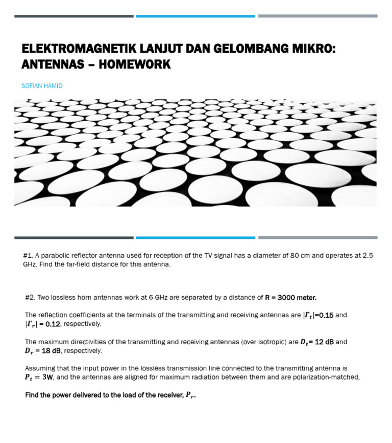 Tatap Muka XIV Microwave Devices Antennas - Homework | PDF