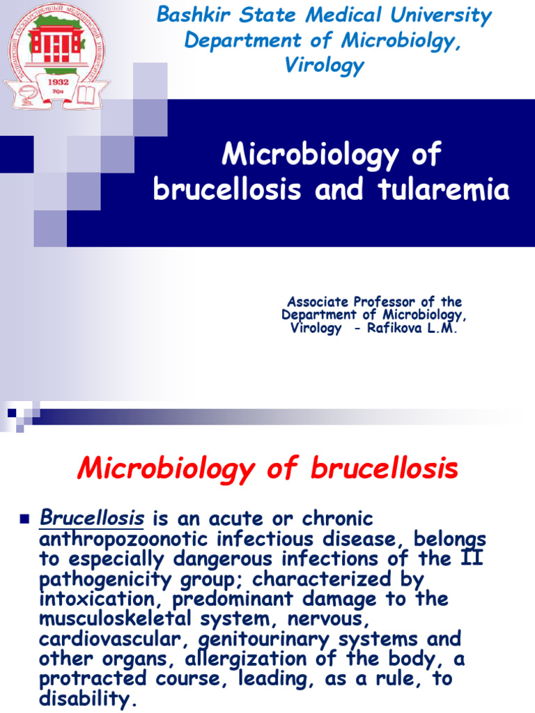Microbiology of Tularensis and Brucellosis | PDF | Biology | Medical Specialties