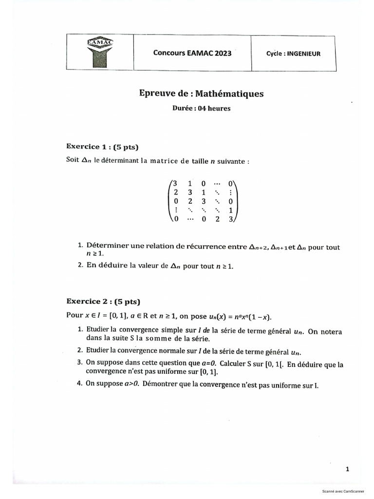 Math Ingénieur 2023 | PDF