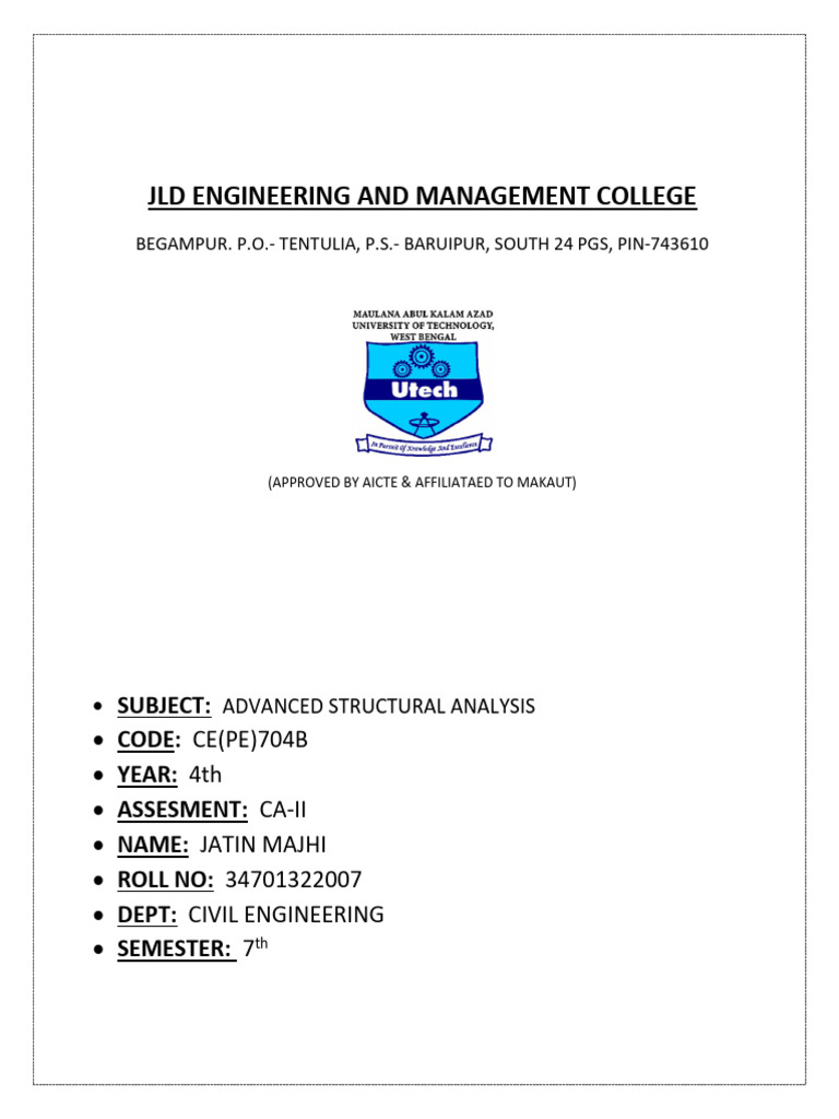 Advanced Structural Analysis | PDF