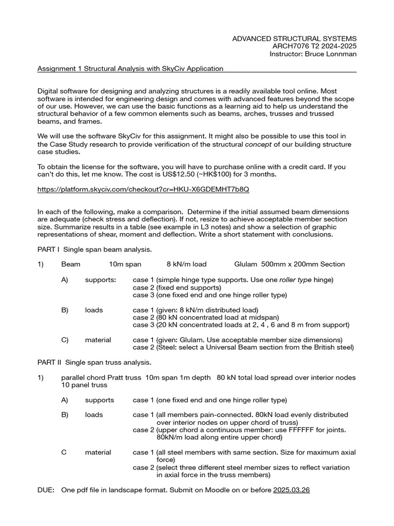 Assignment 1 Beam Analysis | PDF | Truss | Mechanical Engineering