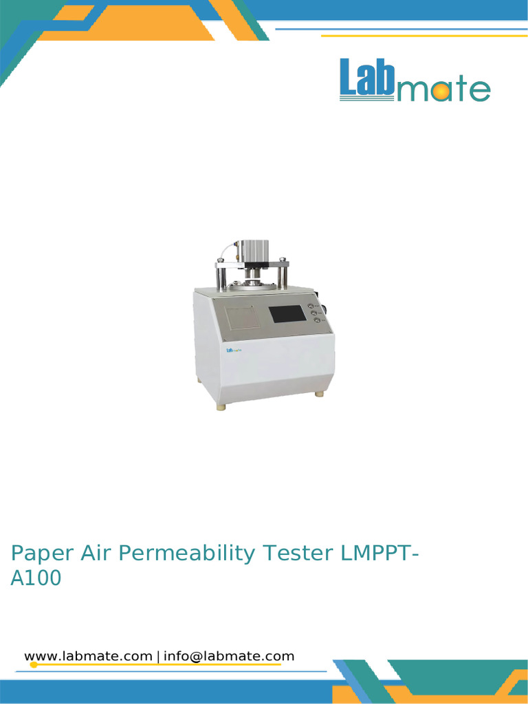 Paper Air Permeability Tester LMPPT A100 | PDF