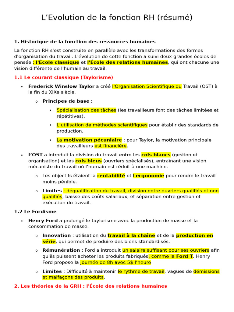 Évolution des Ressources Humaines | PDF | Recrutement | Business