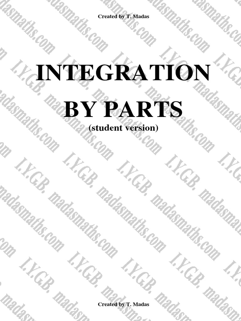 Integration by Parts Student Version | PDF