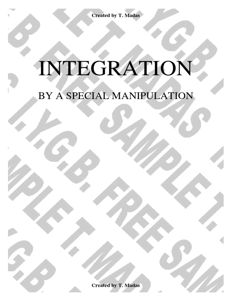 Integration by A Special Manipulation Student Version | PDF