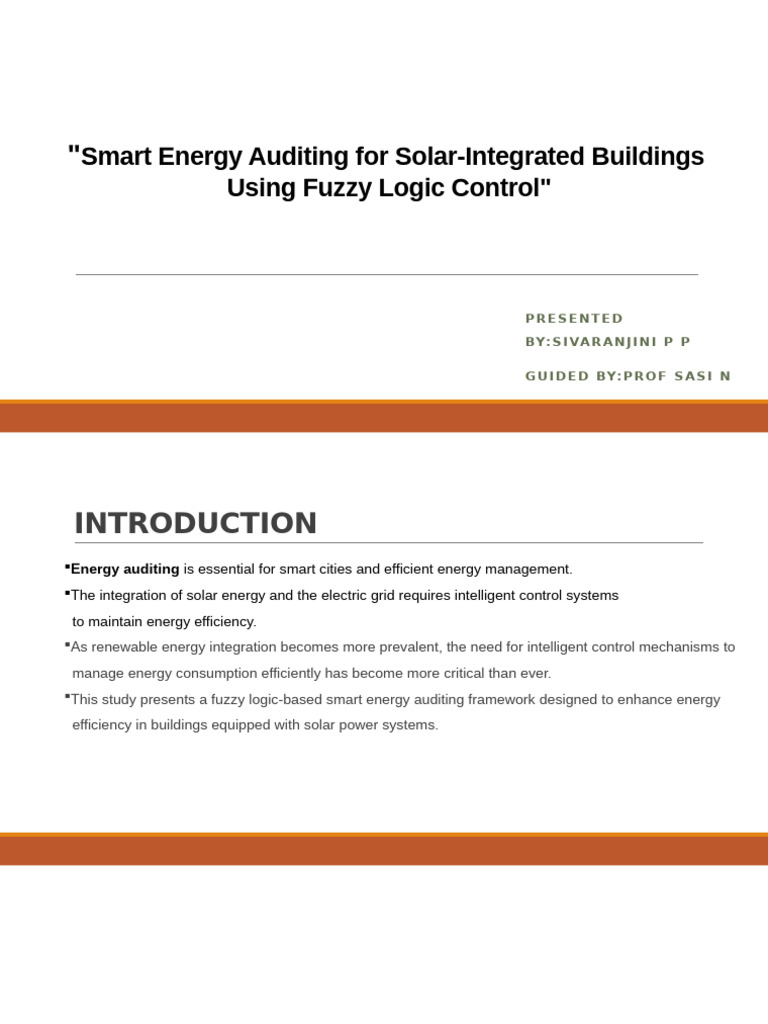 Smart Energy Auditing For Solar-Integrated Buildings | PDF | Energy ...