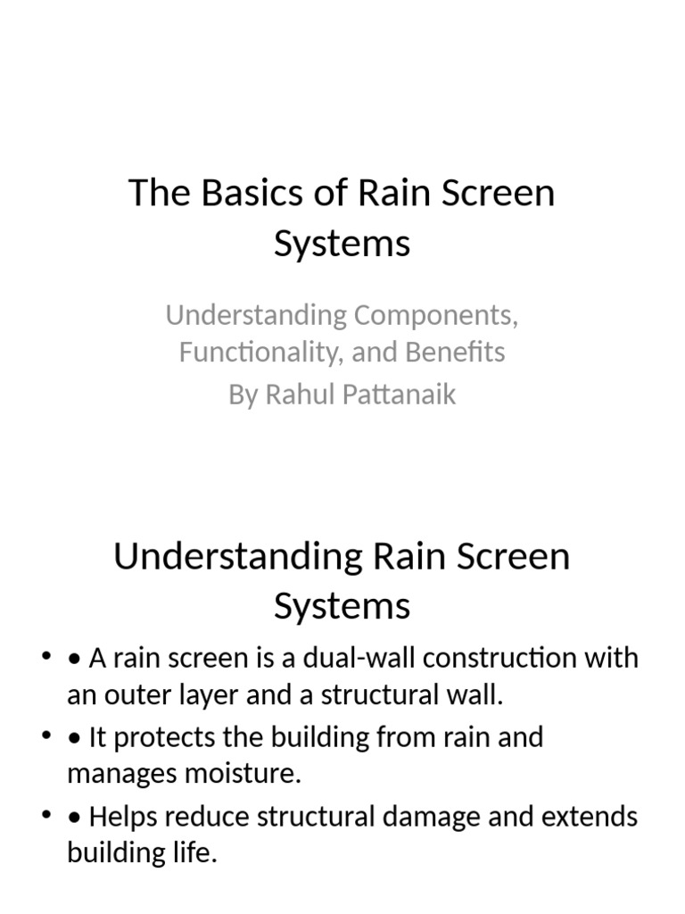 Rain Screen Systems: Key Benefits & Components | PDF