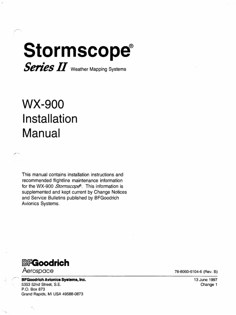 WX-900 Installation Manual | PDF | Manufactured Goods | Electrical ...