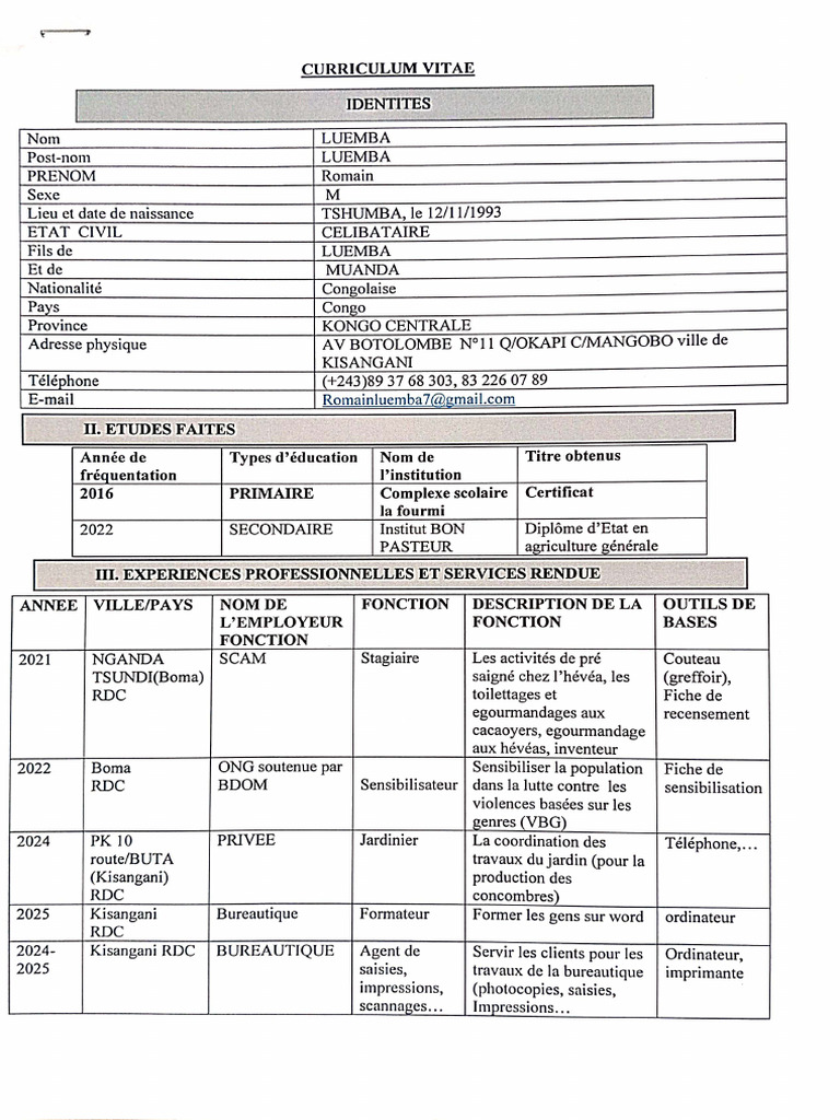 CV Romain Scan | PDF