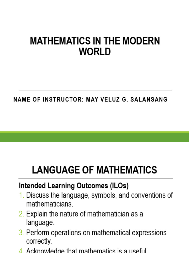 MATHEMATICS-LANGUAGE-AND-SYMBOLS-LEC-2 | PDF | Multiplication | Mathematics