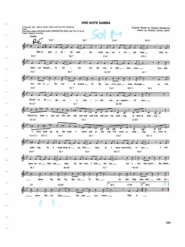 One Note Samba - Narimane | PDF