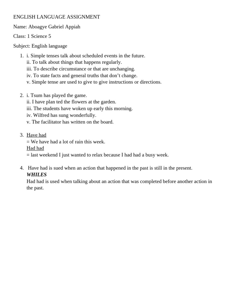 English Language Assignment | PDF