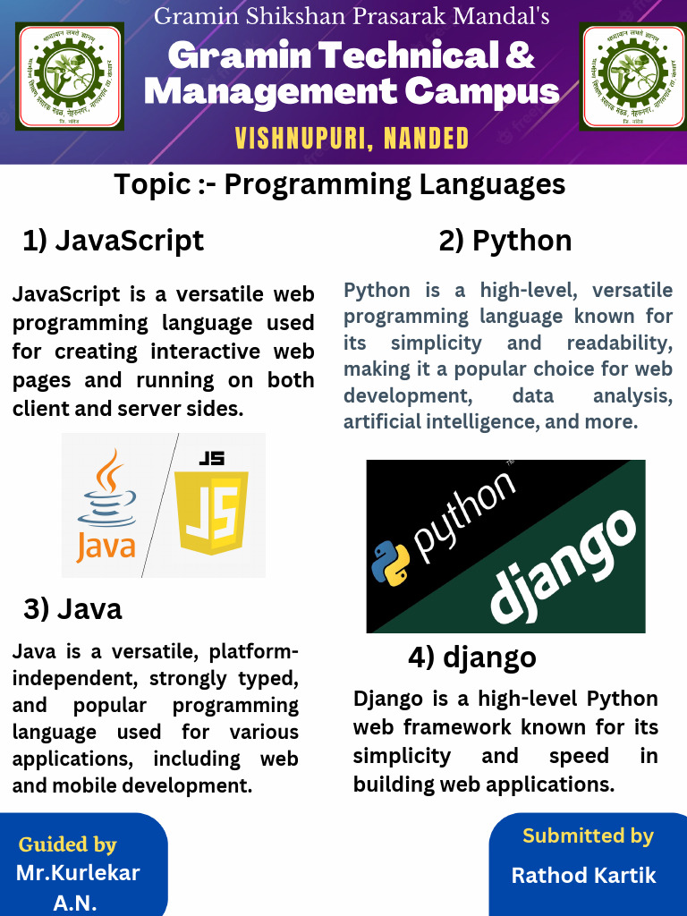 Overview of Popular Programming Languages | PDF