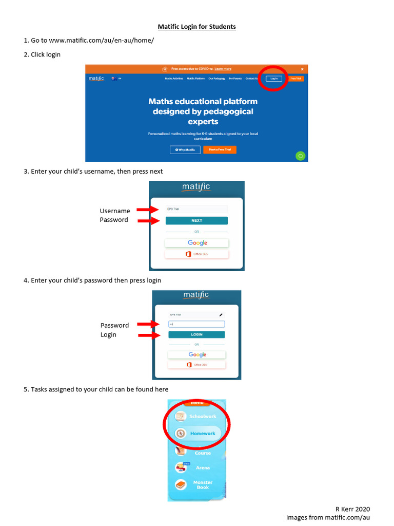 Matific Login For Students | PDF
