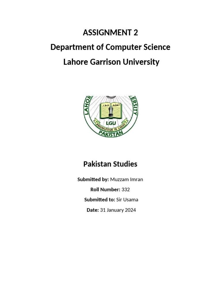 Front Page Pakstudies Mzm | PDF