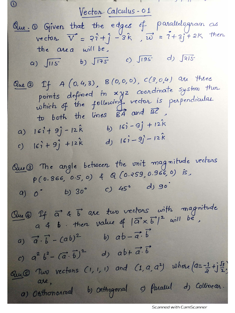 vector calculus gate ques | PDF