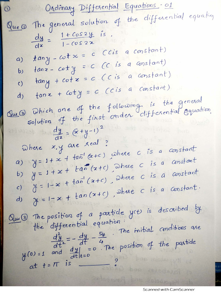 Diff Eq Gate Ques | PDF