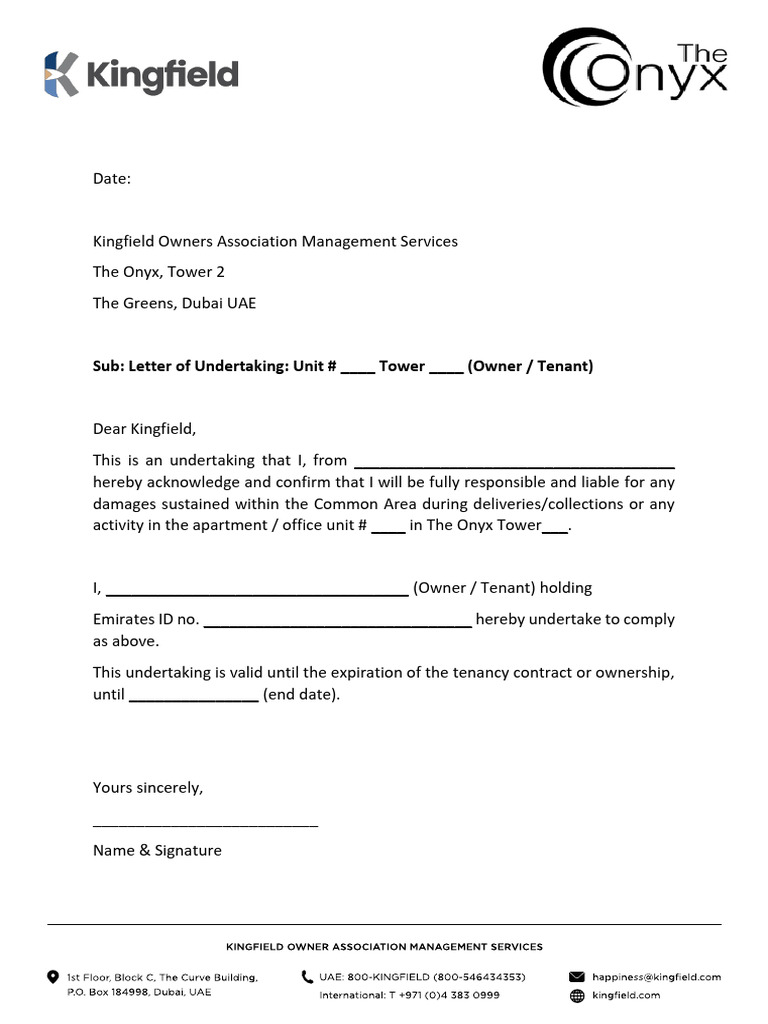 Undertaking Letter | PDF