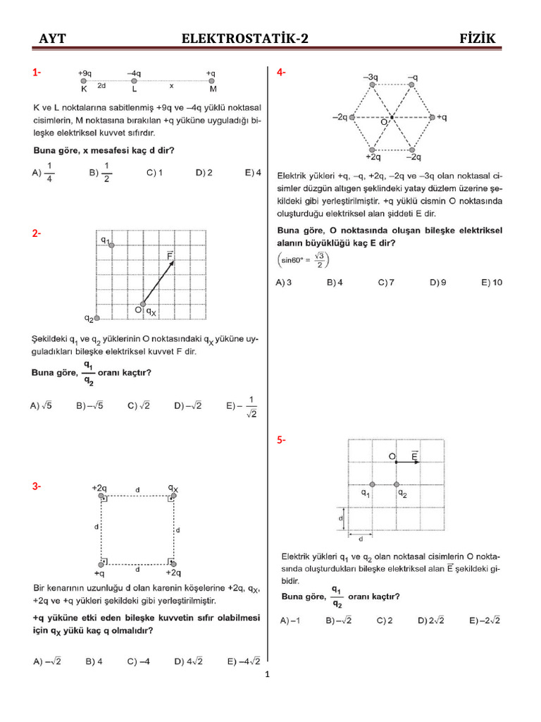12.sinif Elektrostati̇k-2 | PDF