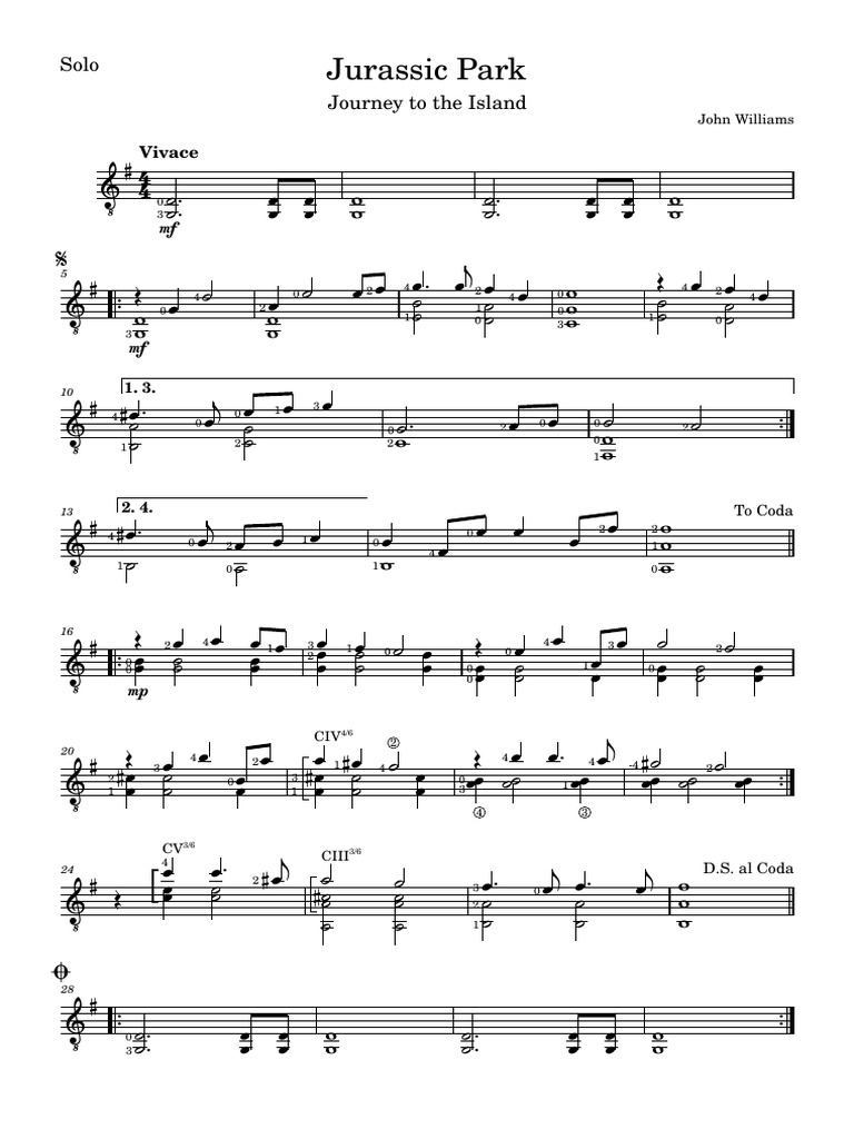 Jurassic Park Ensemble-Solo | PDF