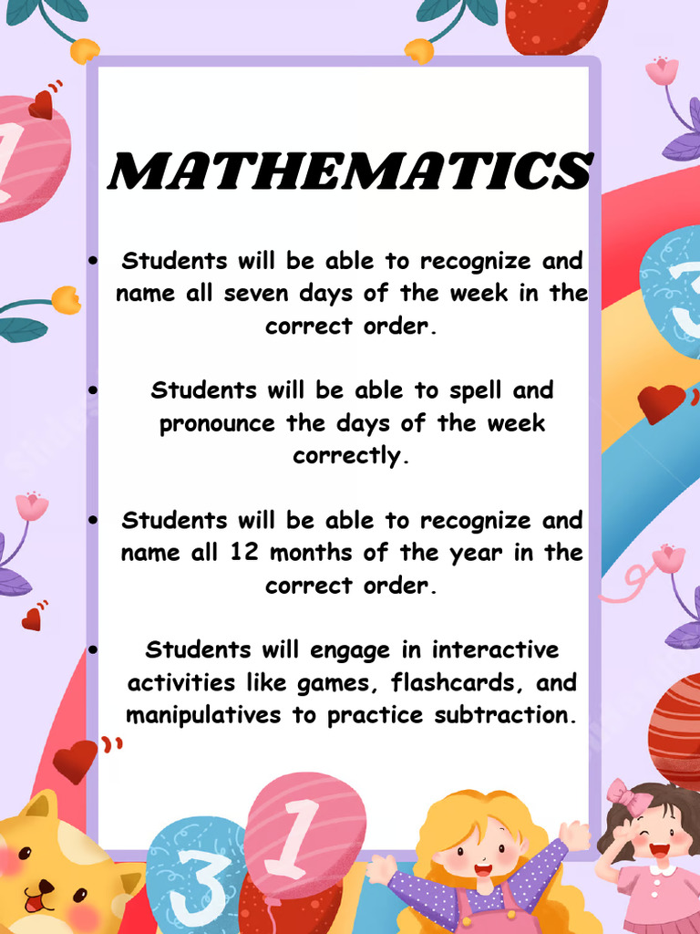 Weekly and Monthly Learning Goals | PDF
