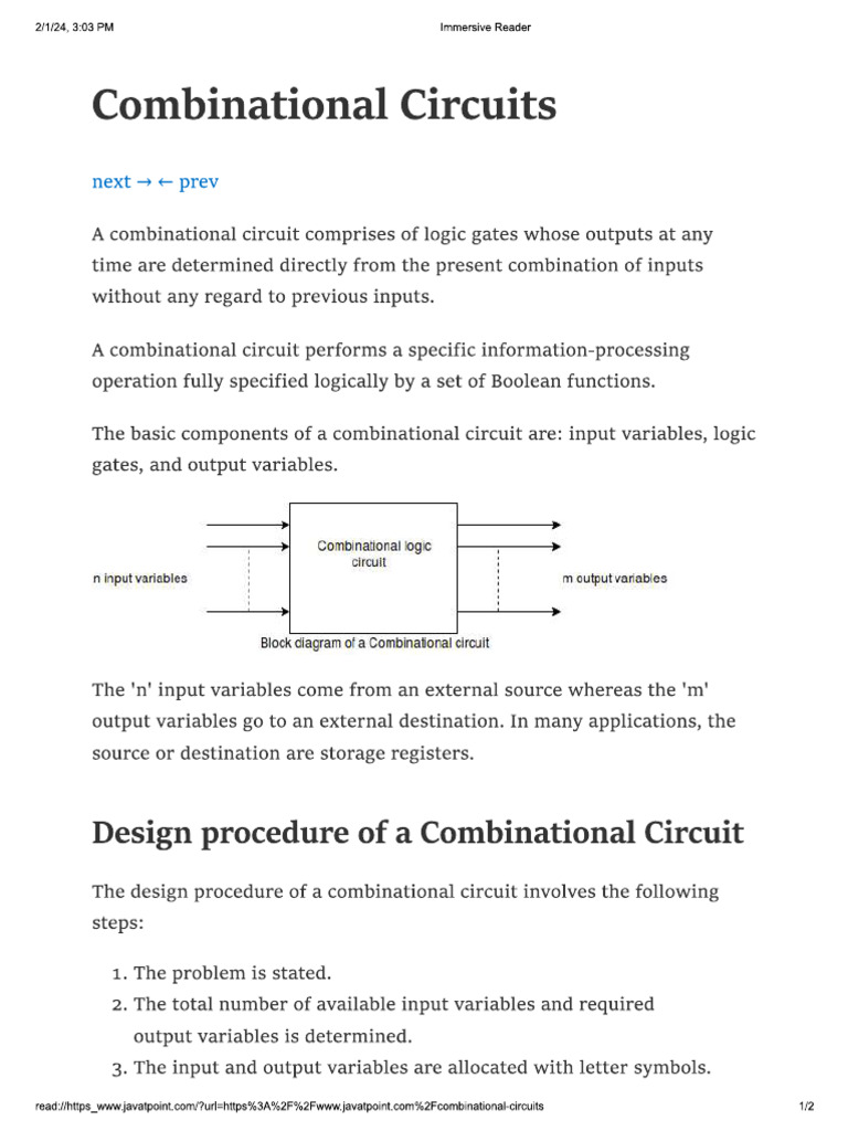 Combinational Circuits | PDF