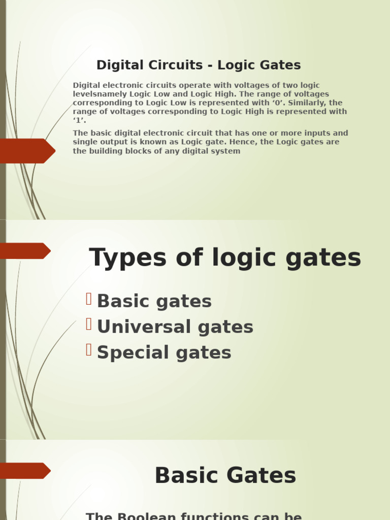 Digital Circuits - Logic Gates | PDF | Logic Gate | Mathematical Logic